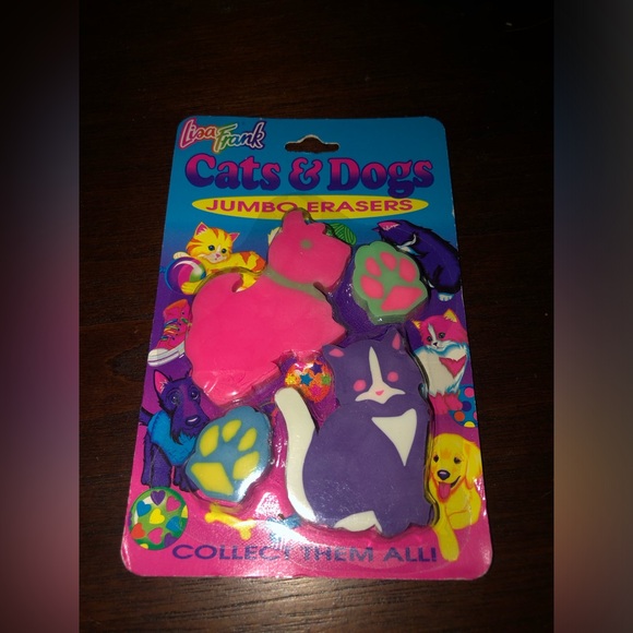 Lisa Frank | Office | Lisa Frank Jumbo Erasers Vintage Cats Dogs New In ...